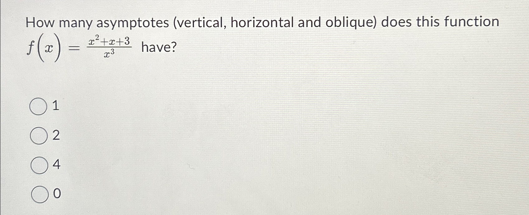 Solved How Many Asymptotes Vertical ﻿horizontal And