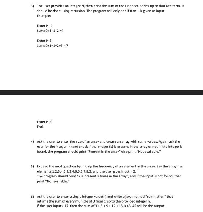 Solved 1) Ask for an integer number N from the user. Print | Chegg.com