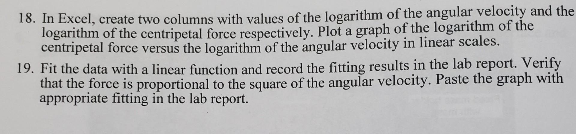 Solved In force Vs In angular velocity5. In Part I of the | Chegg.com