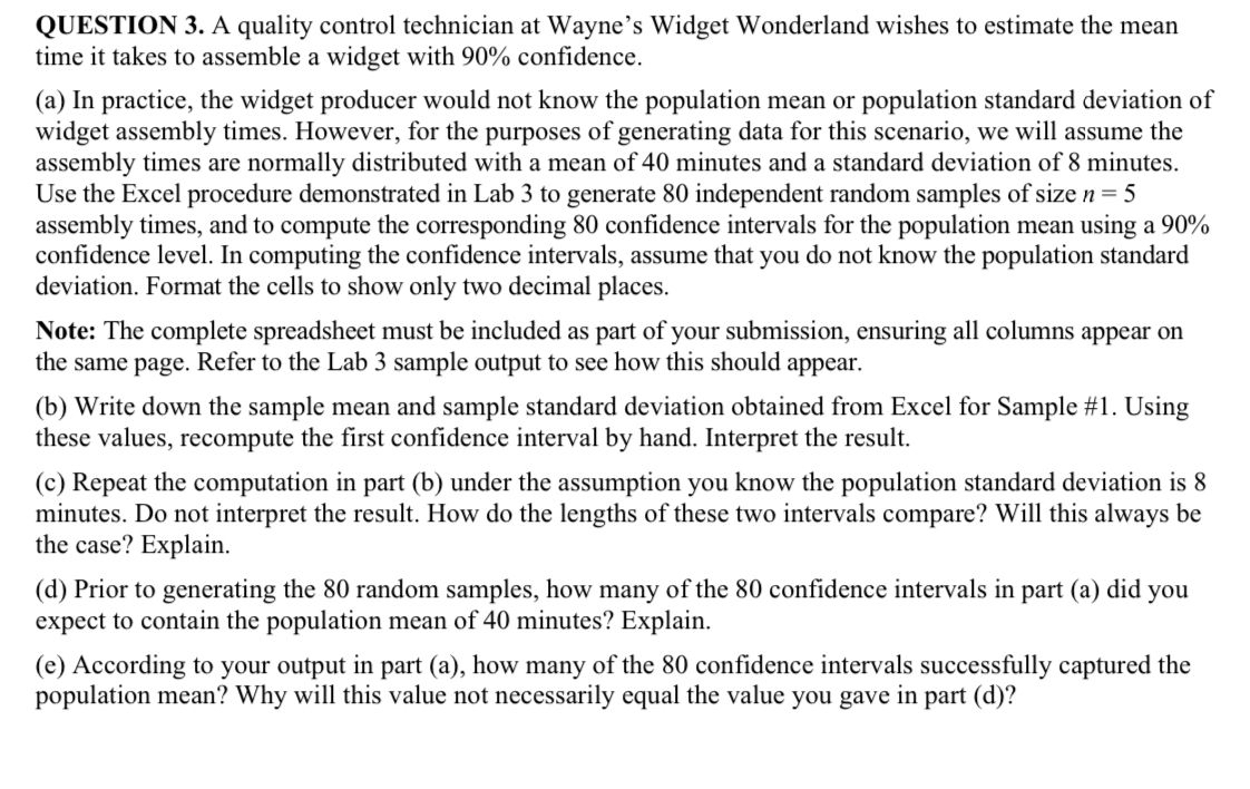 Solved QUESTION 3. ﻿A quality control technician at Wayne's | Chegg.com