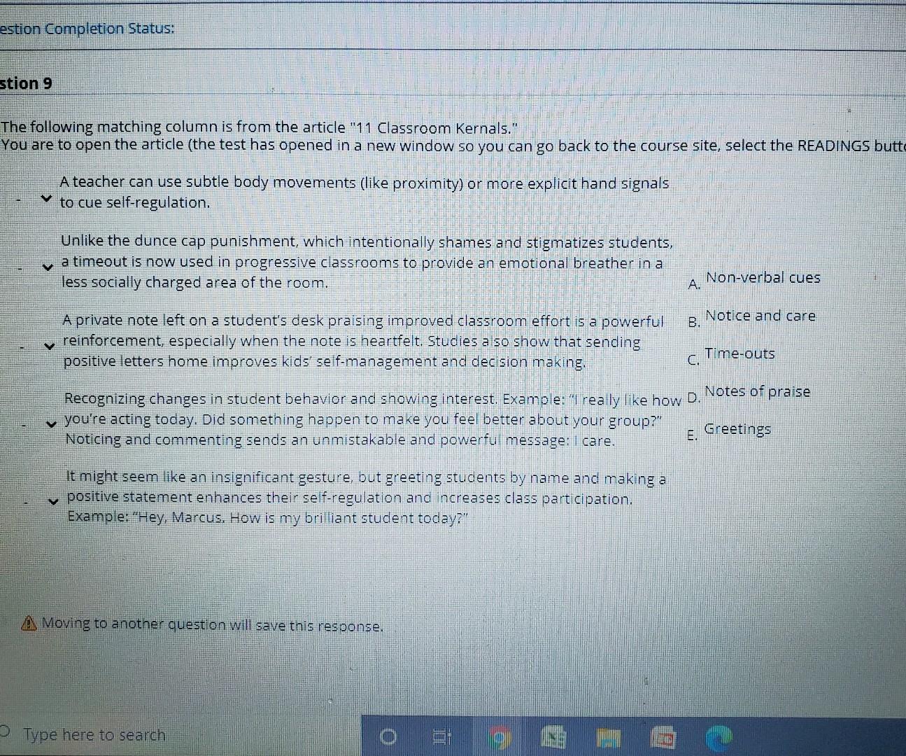 Solved estion Completion Status: stion 9 The following | Chegg.com