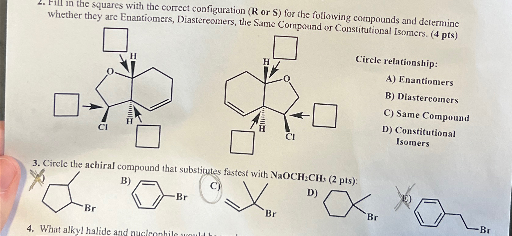 Solved Fill in the squares with the correct configuration | Chegg.com