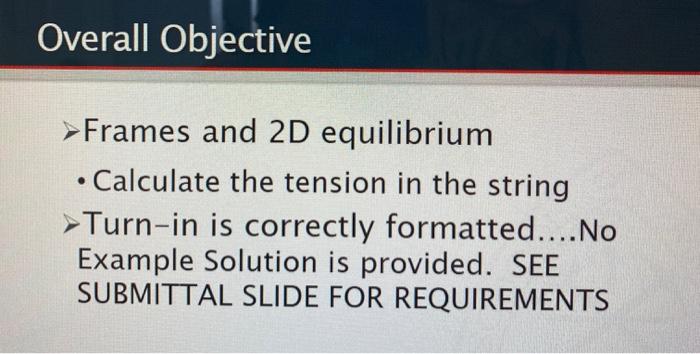 Overall Objective > Frames and 2D equilibrium • | Chegg.com
