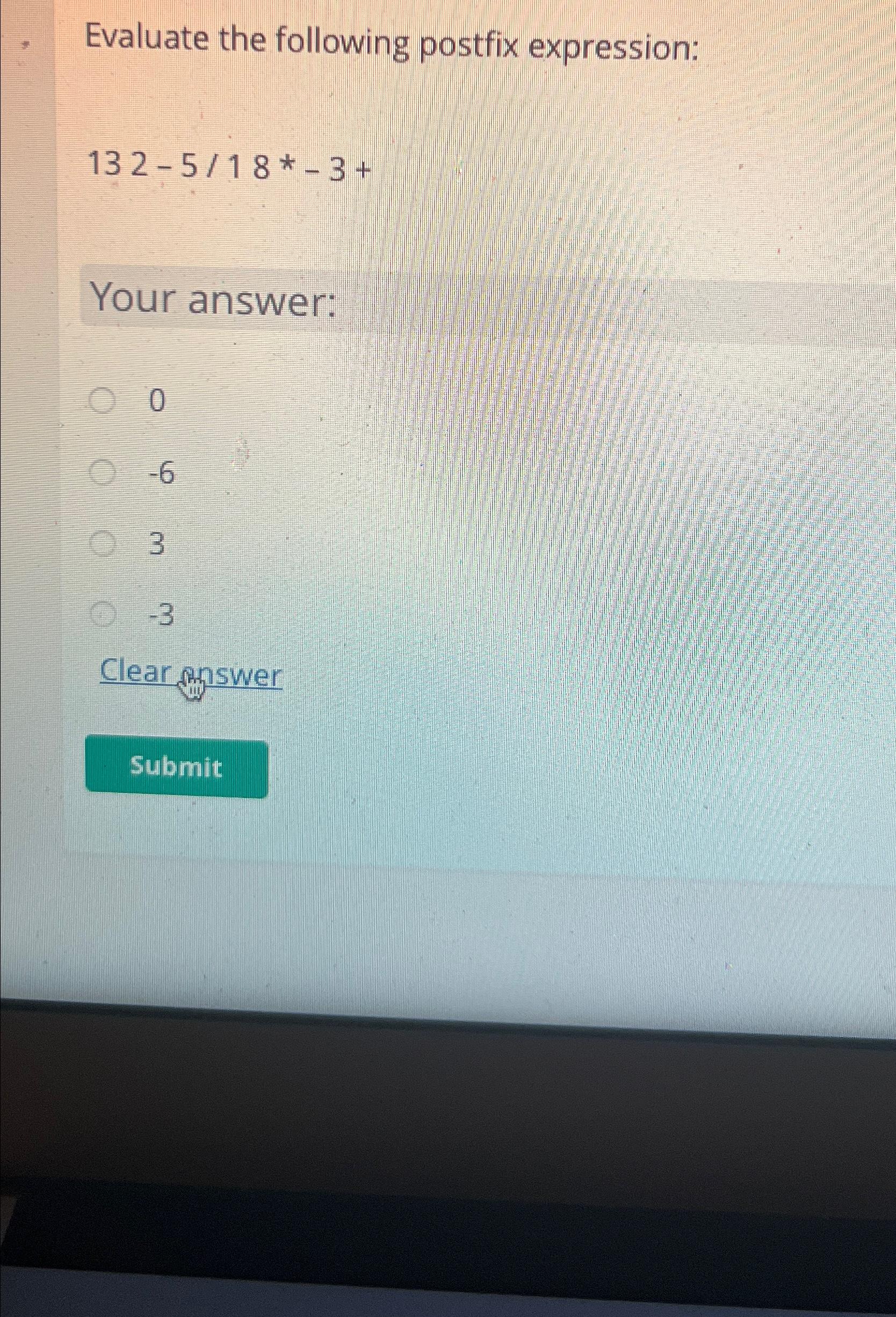 Evaluate the following postfix | Chegg.com