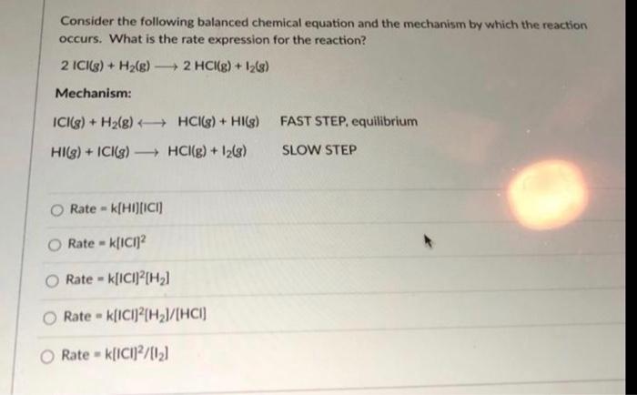 Solved Consider the following balanced chemical equation and | Chegg.com