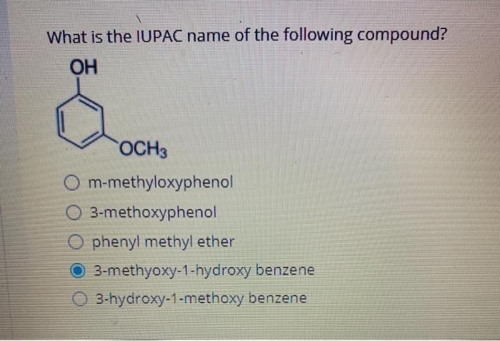Solved What is the IUPAC name of the following compound? OH | Chegg.com
