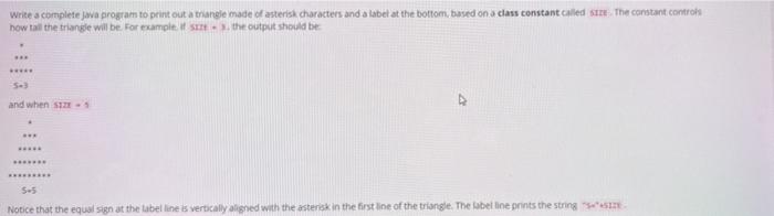 Solved write a complete Java program to print out a triangle | Chegg.com