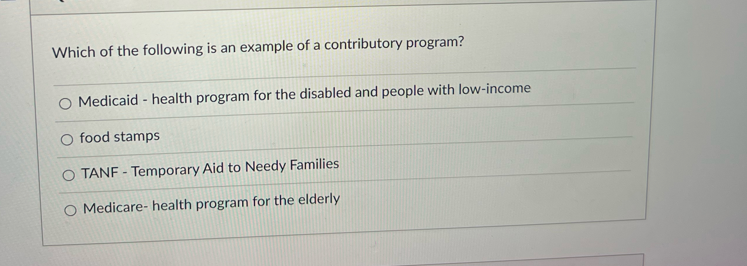 Solved Which of the following is an example of a | Chegg.com