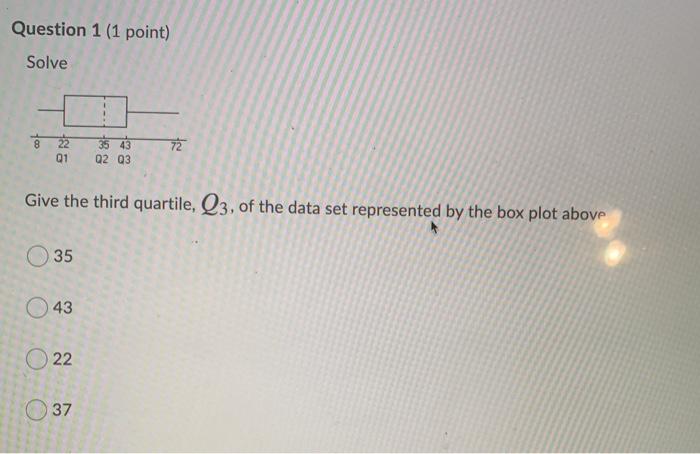 Solved Question 1 (1 point) Solve 8 35 43 क Q1 Q2 Q3 Give | Chegg.com
