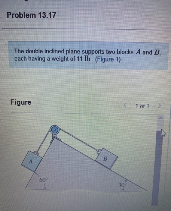 Solved Problem 13.17 The double inclined plane supports two | Chegg.com