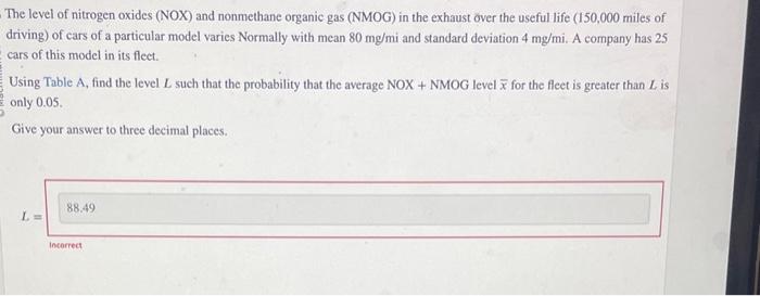 Solved The level of nitrogen oxides (NOX) and nonmethane | Chegg.com