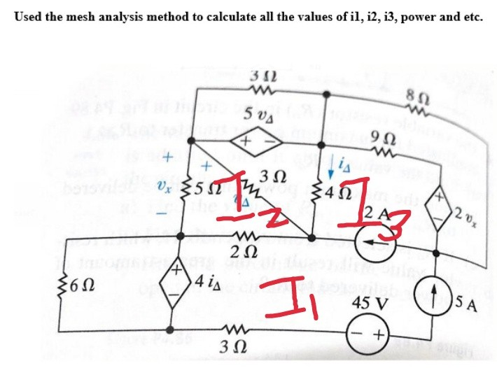 Solved Used the mesh analysis method to calculate all the | Chegg.com