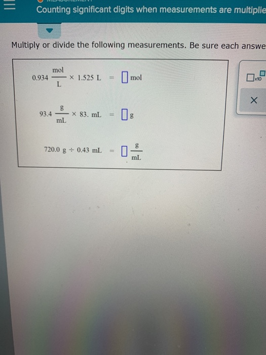Solved Counting significant digits when measurements are | Chegg.com