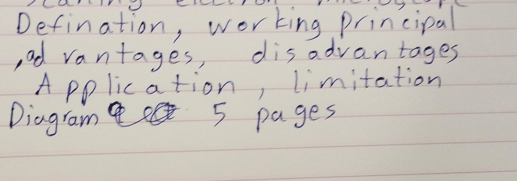 Solved Defination, wor king principal , ad rantages, | Chegg.com