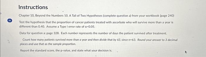Instructions Chapter 10, Beyond the Numbers 10. A | Chegg.com