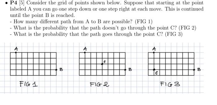 Solved • P4 [5] Consider the grid of points shown below. | Chegg.com