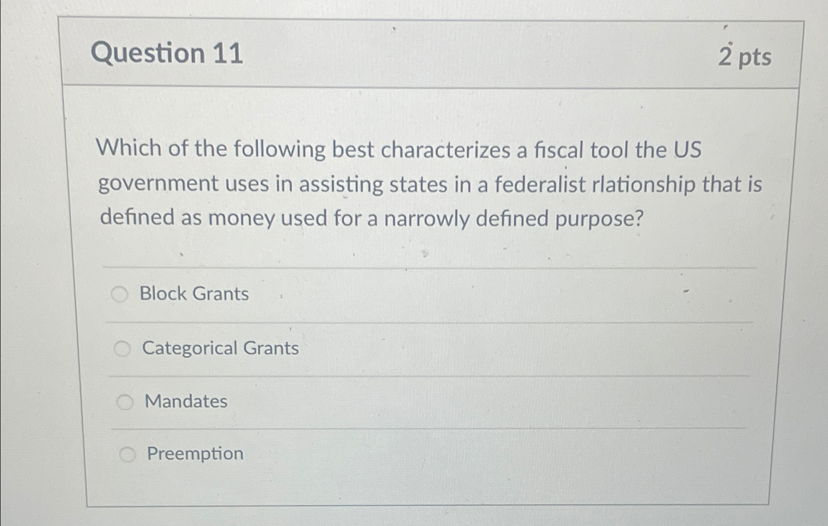 Solved Question 112ptsWhich of the following best | Chegg.com