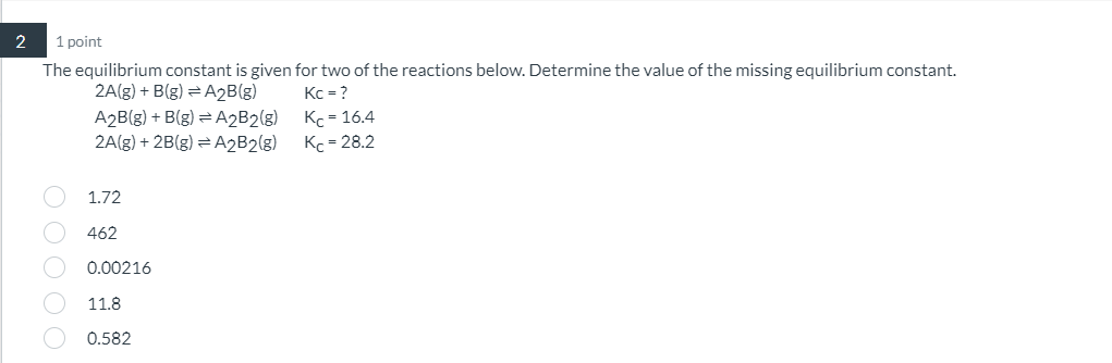Solved 21 ﻿pointThe equilibrium constant is given for two of | Chegg.com