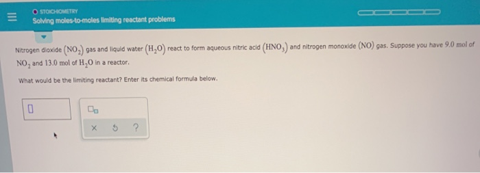 Solved OSTOCHOMETRY Solving moles-to-moles limiting reactant | Chegg.com