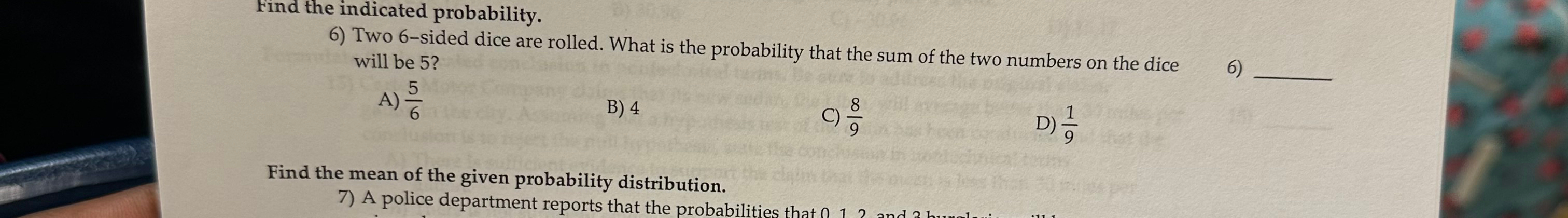 Solved Find the indicated probability.Two 6-sided dice are | Chegg.com