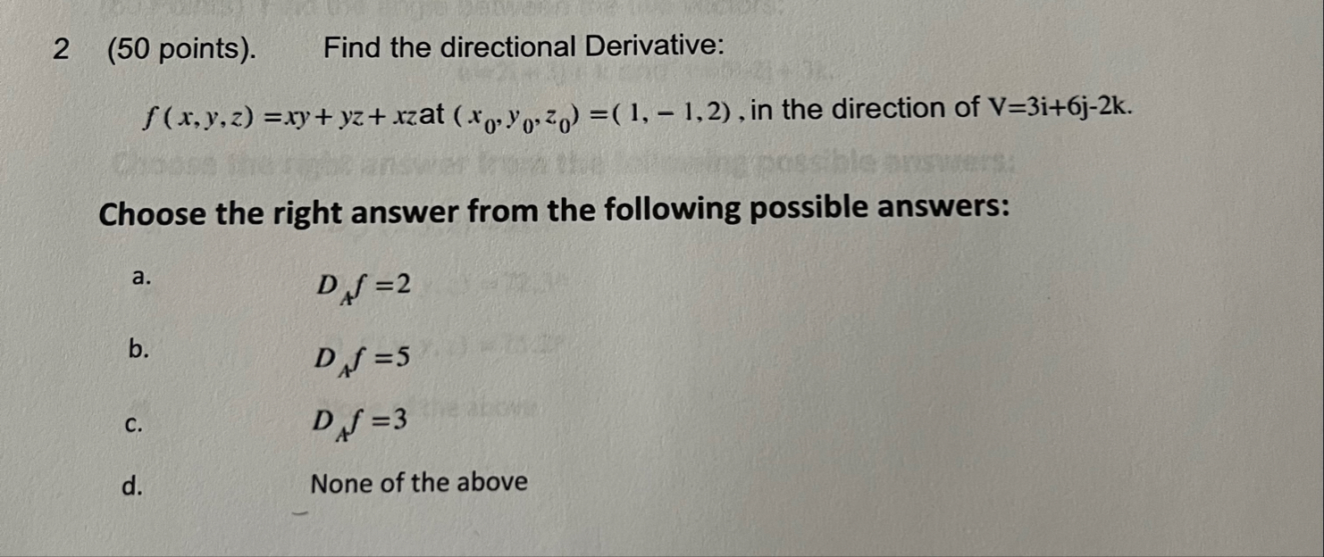 Solved 2 (50 ﻿points). ﻿Find the directional | Chegg.com