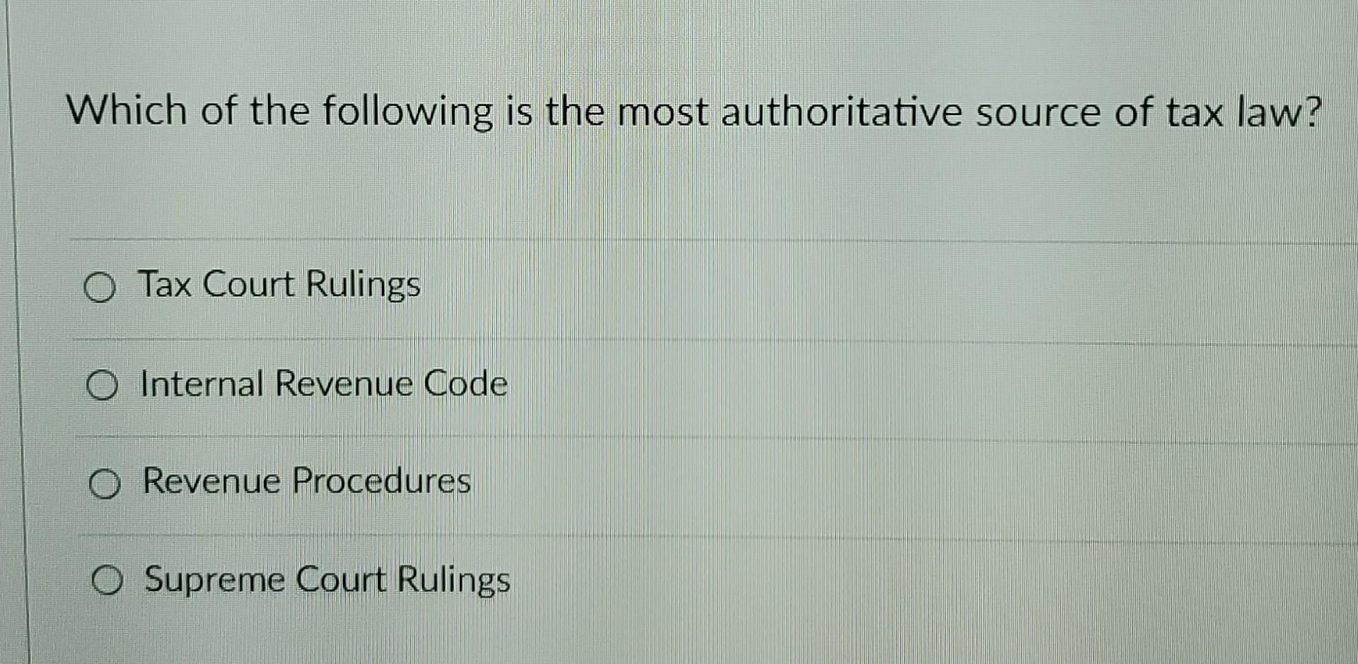 Solved Which of the following is the most authoritative | Chegg.com
