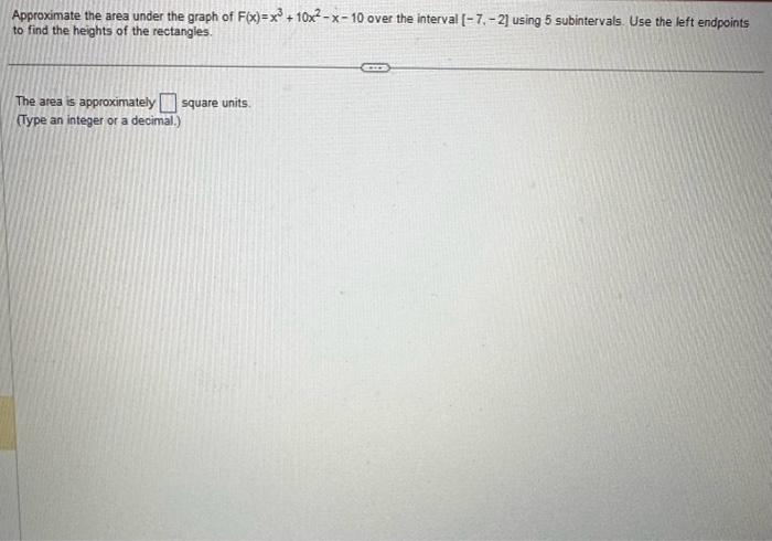 Solved Find the area under the given curve over the | Chegg.com