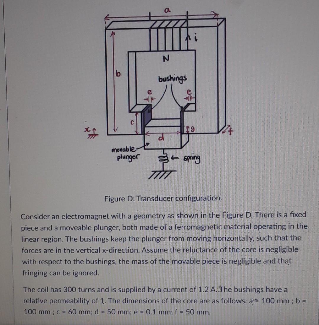 Solved Figure D Transducer Configuration Consider An