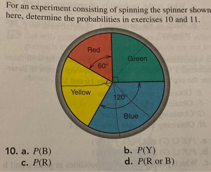 Solved For an experiment consisting of spinning the spinner | Chegg.com