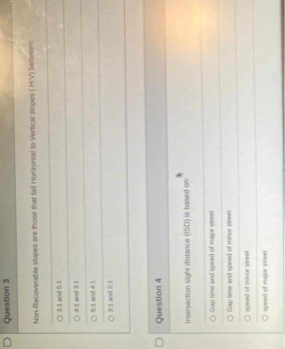 Solved Question 3 Non-Recoverable slopes are those that fall | Chegg.com