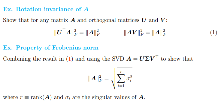 Solved Ex. ﻿Rotation invariance of AShow that for any matrix | Chegg.com