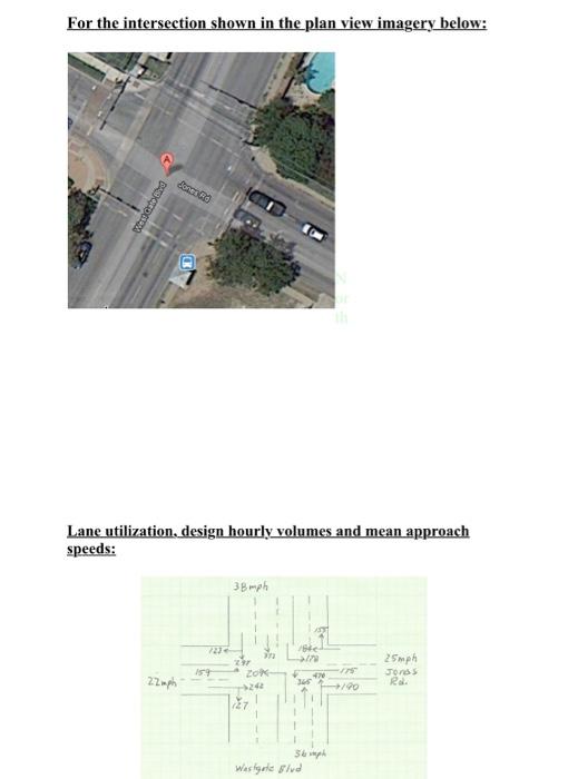 Solved For the intersection shown in the plan view imagery | Chegg.com