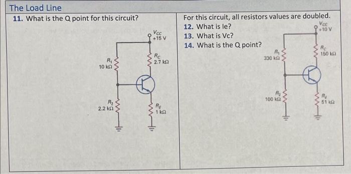 Solved 11. What is the Q point for this circuit? | Chegg.com
