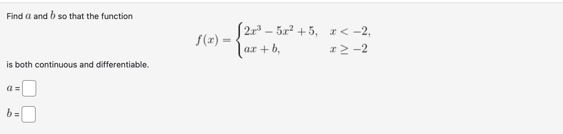 Solved Find a and b ﻿so that the | Chegg.com