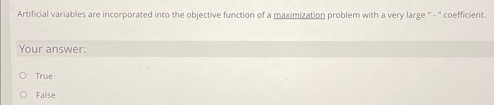 Solved Artificial variables are incorporated into the | Chegg.com