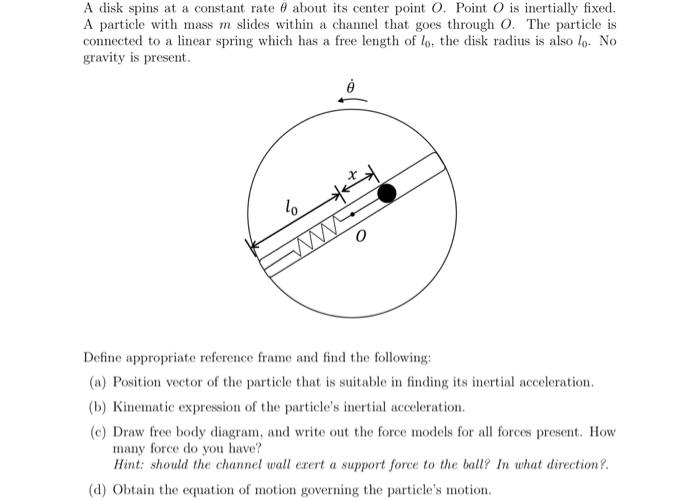 Solved A disk spins at a constant rate about its center | Chegg.com