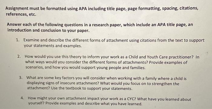 Solved Assignment must be formatted using APA including | Chegg.com