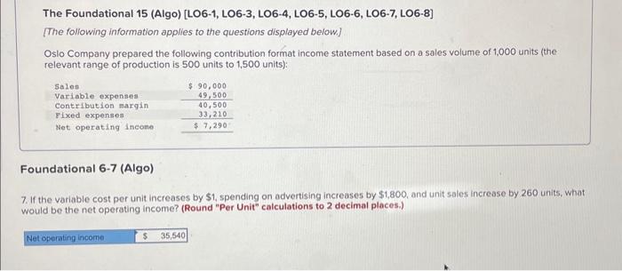 Solved The Foundational 15 (Algo) [LO6-1, LO6-3, LO6-4, | Chegg.com