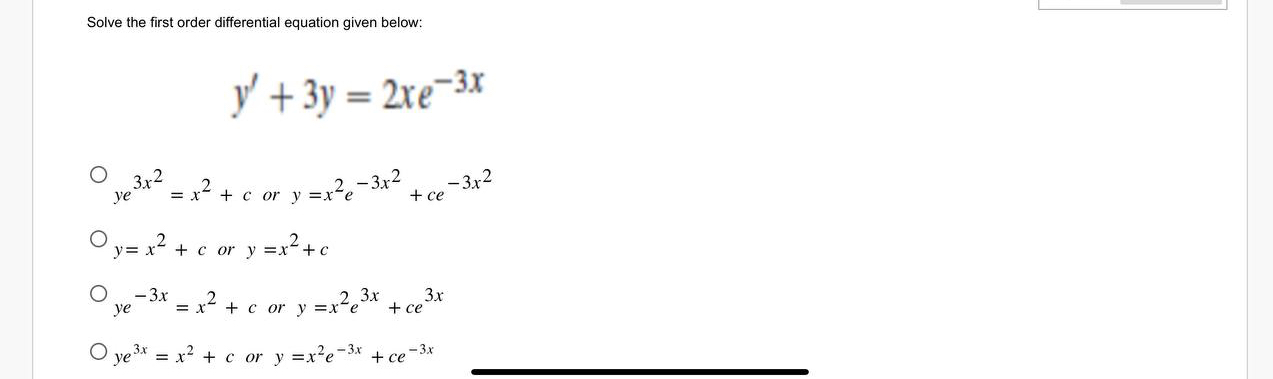 Solved Solve the first order differential equation given | Chegg.com