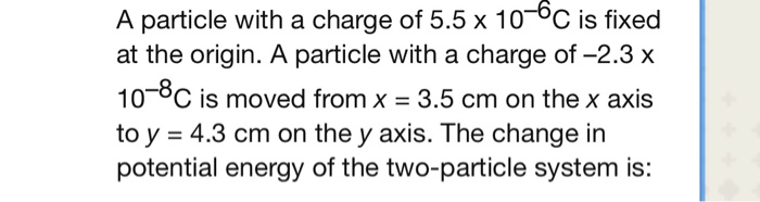 Solved A particle with a charge of 5.5 x 10-6C is fixed at | Chegg.com