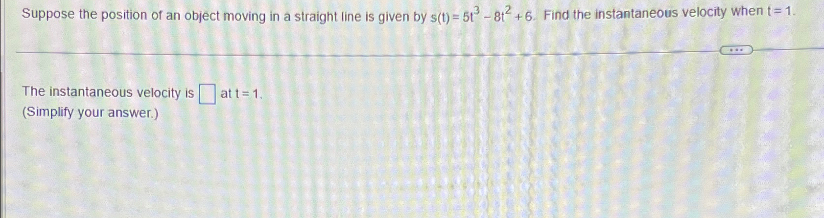 Solved Suppose the position of an object moving in a | Chegg.com