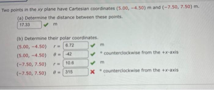 Solved No points in the xy plane have Cartesian coordinates | Chegg.com