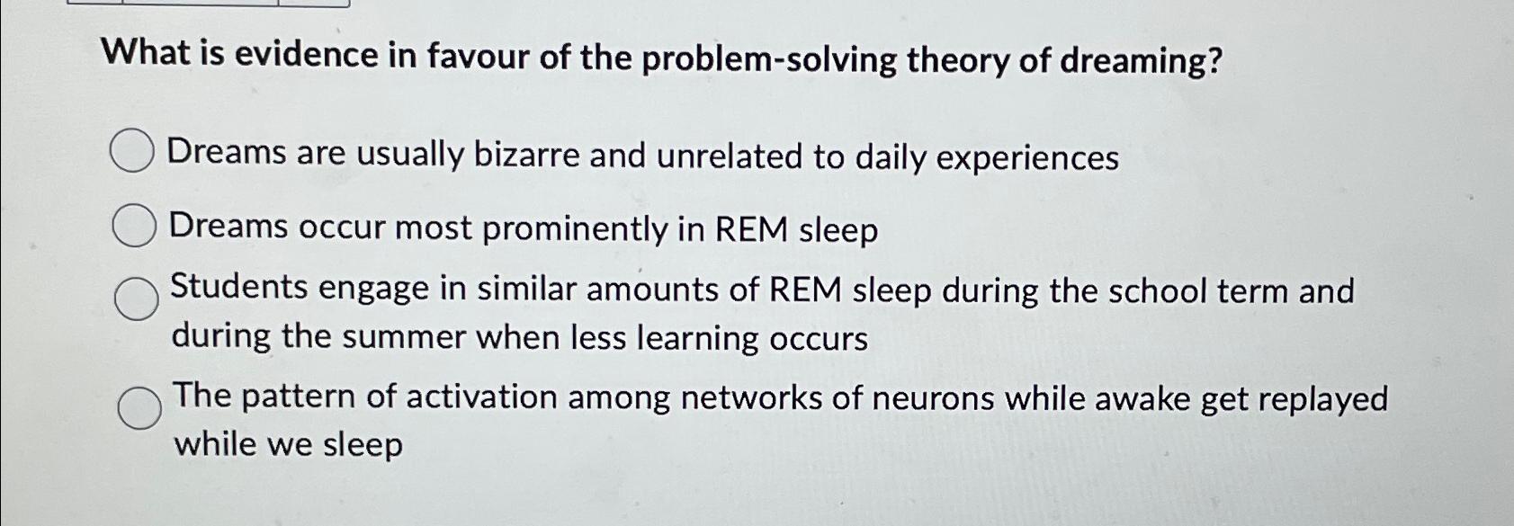 Solved What is evidence in favour of the problem-solving | Chegg.com