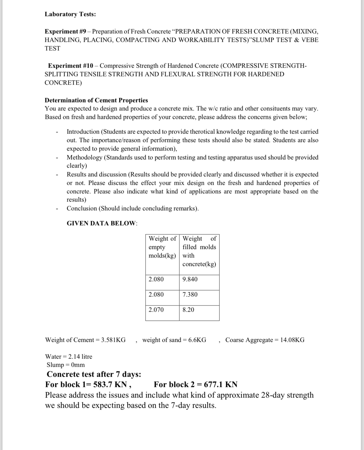 Solved materials of construction lab report. Details are | Chegg.com