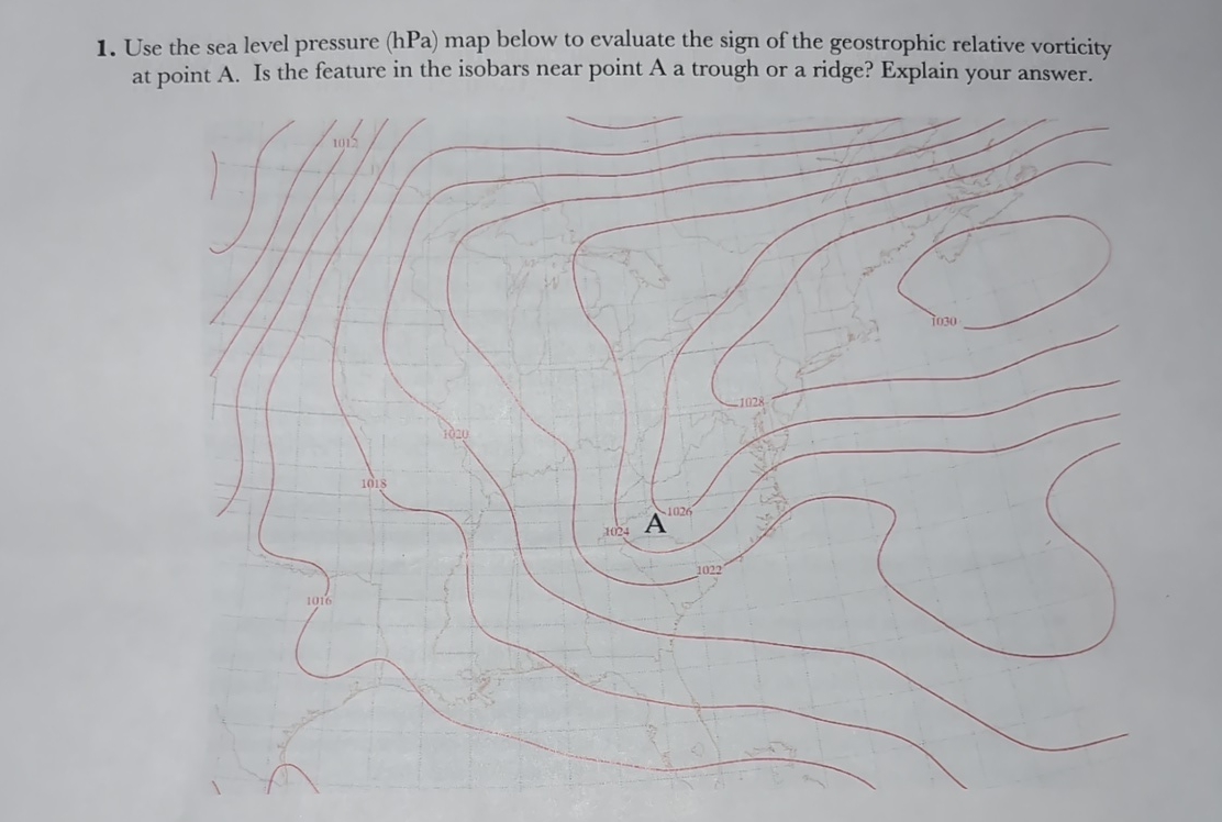 Solved Use the sea level pressure (hPa) ﻿map below to | Chegg.com