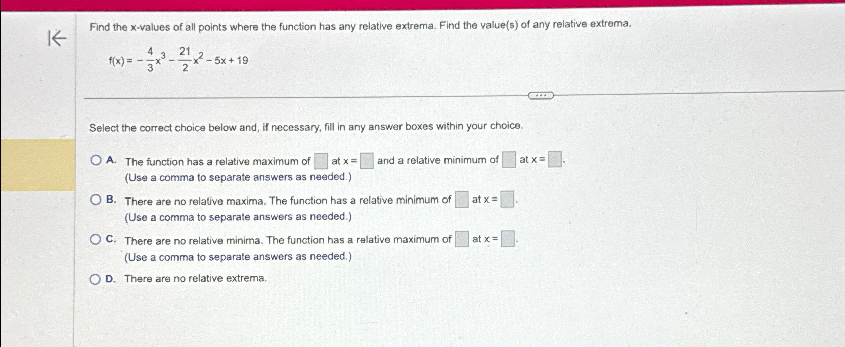 Solved Find the x-values of all points where the function | Chegg.com
