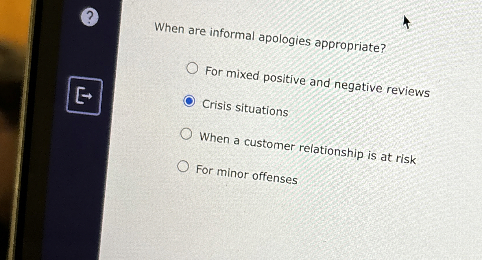 Solved When are informal apologies appropriate?For mixed | Chegg.com