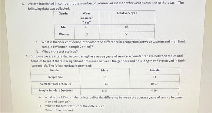 Solved We are interested in comparing the number of women | Chegg.com