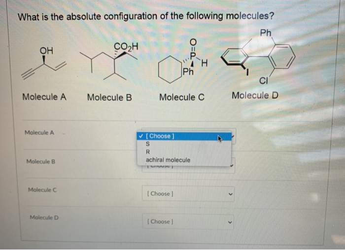 Solved What is the absolute configuration of the following | Chegg.com