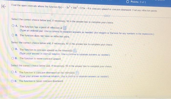 Solved Find the open intervals where the function | Chegg.com